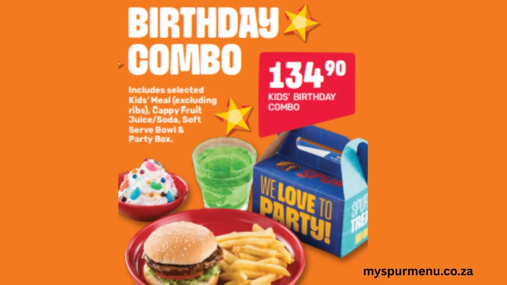 Birthday Special - Spur Kid's Birthday Party Menu and Prices 2025